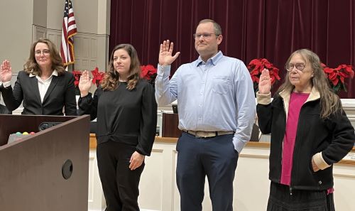Saco City Council and School Board members are sworn into office